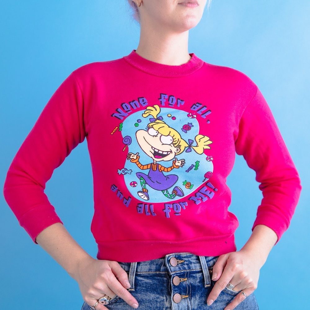 Vintage Rugrats Pink Angelica Sweatshirt Xs - Gem